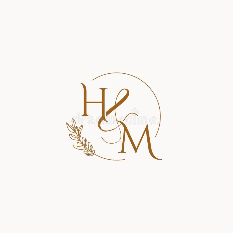 HM Initial Wedding Monogram Logo Stock Vector - Illustration of nature ...