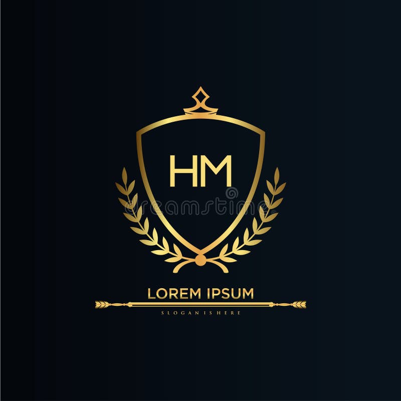 HM Letter Initial with Royal Template.elegant with Crown Logo Vector ...