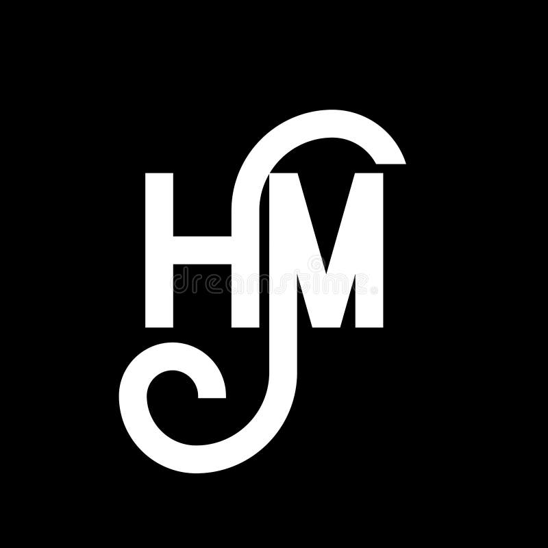 HM Letter Logo Design on Black Background. HM Creative Initials Letter ...
