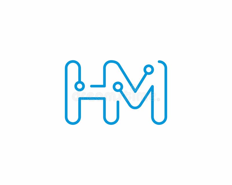 HM Letters, Electronic Circuit, Technology Logo Design Vector 001 Stock ...