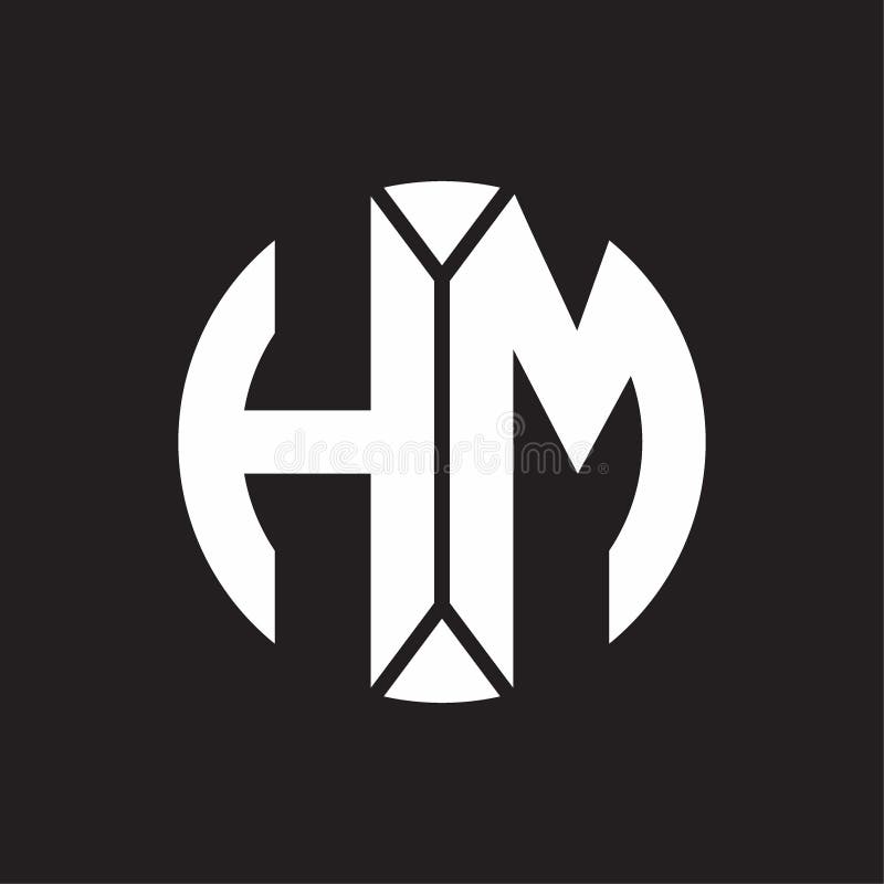 HM Logo Monogram with Piece Circle Ribbon Style Stock Vector ...