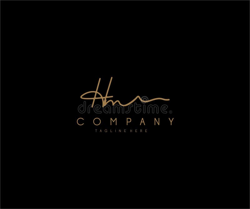 HM Logotype De La Letra De Firma De La Caligraf?a Ilustración del ...