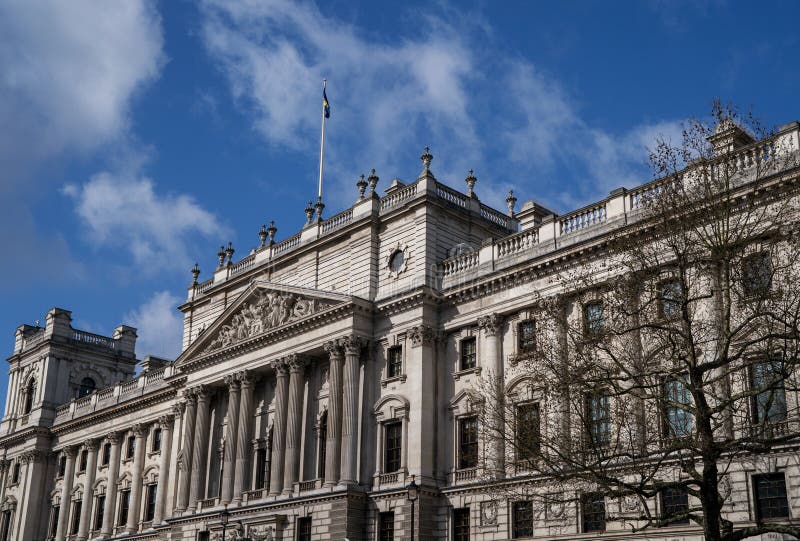 HM Treasury Building, Located in Whitehall, London. Stock Image - Image ...