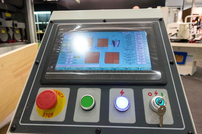 HMI Operator Touch Panel with Software. Low-level Automation Stock ...