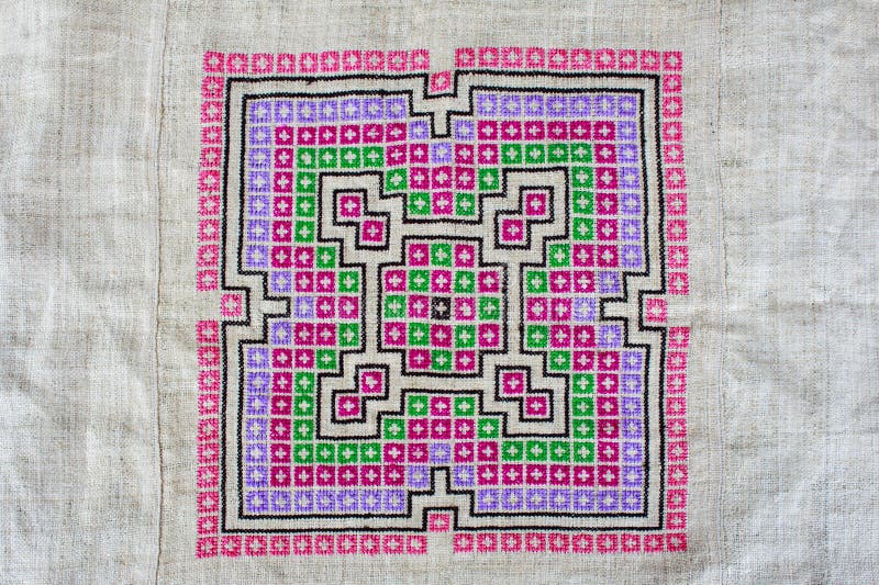 Hmong embroidered cloth stock photo. Image of floral - 60273728