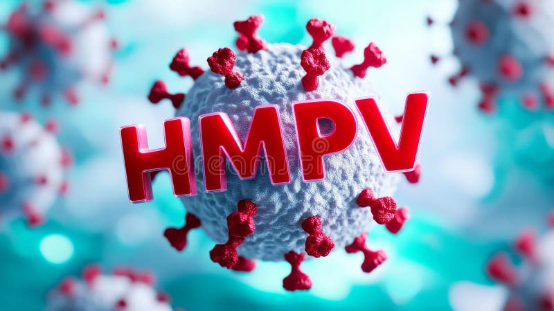 HMPV Virus Microscopic View Microscopic Illustration of HMPV Virus ...