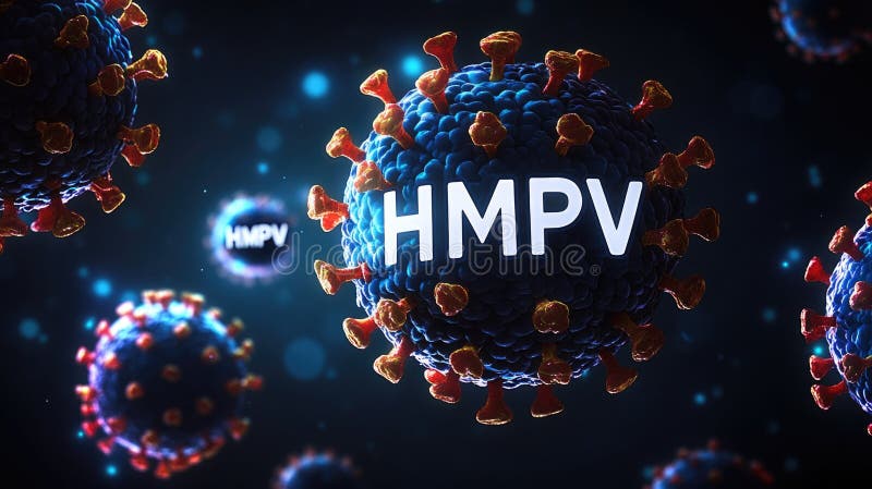 Hmpv Virus Structure with Spike Proteins in Microscopic View. HMPV ...