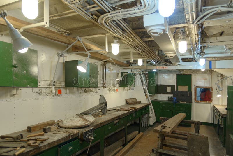 HMS Belfast interior editorial stock image. Image of element - 86547439