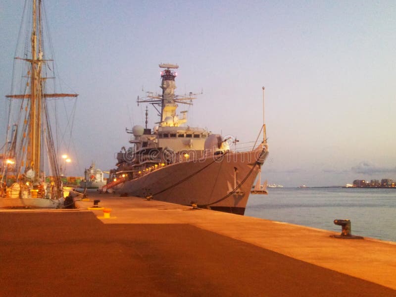 HMS Portland stock photo. Image of frigate, harbour, hunter - 67857440