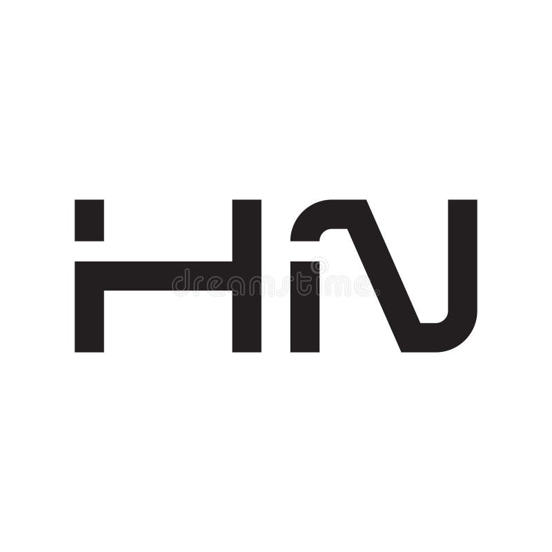 Hn Carta Inicial Vector Logo Icono Ilustración del Vector - Ilustración ...