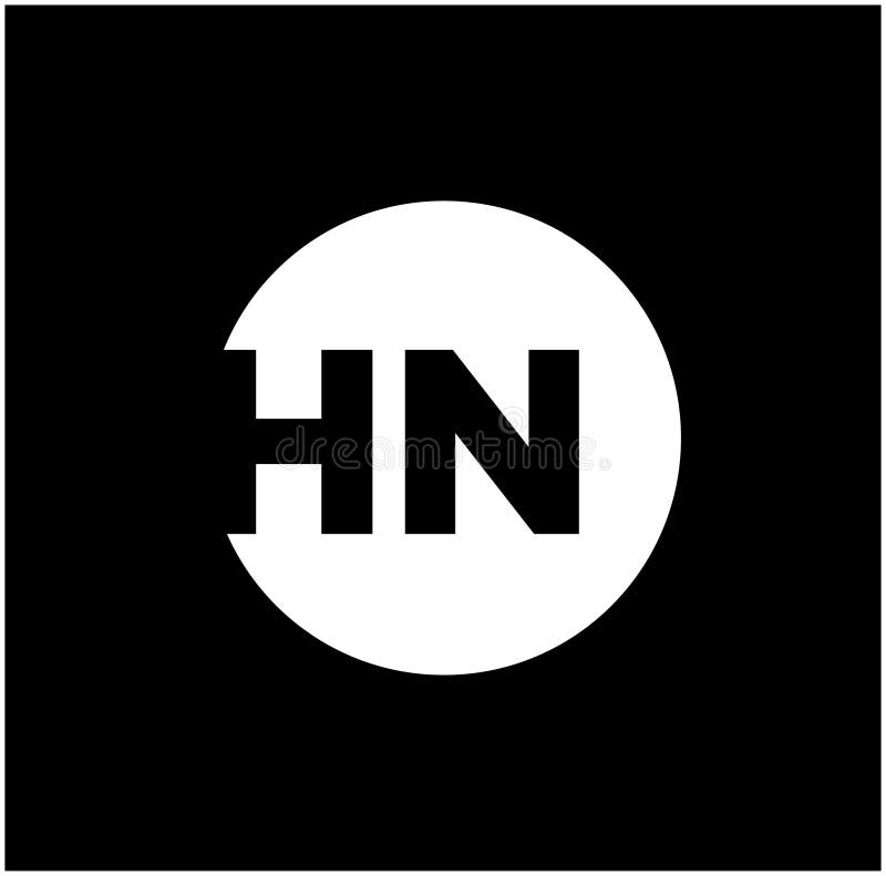HN Company Name Initial Letters Monogram. HN on Withe Round Stock ...