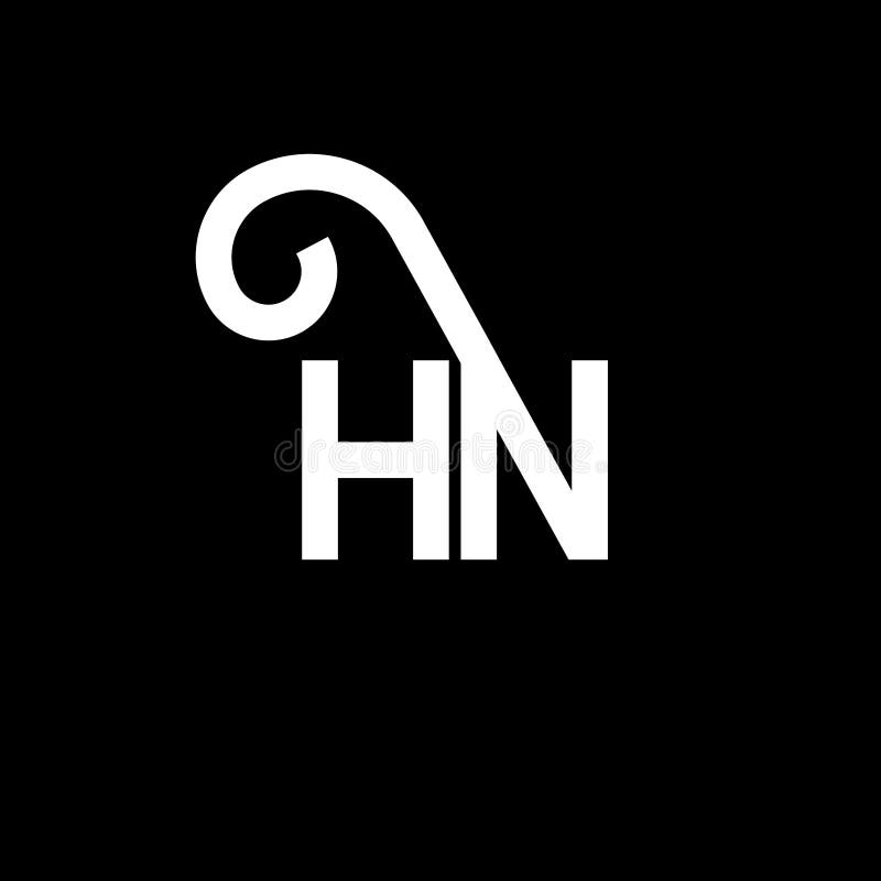 HN Letter Logo Design on Black Background. HN Creative Initials Letter ...