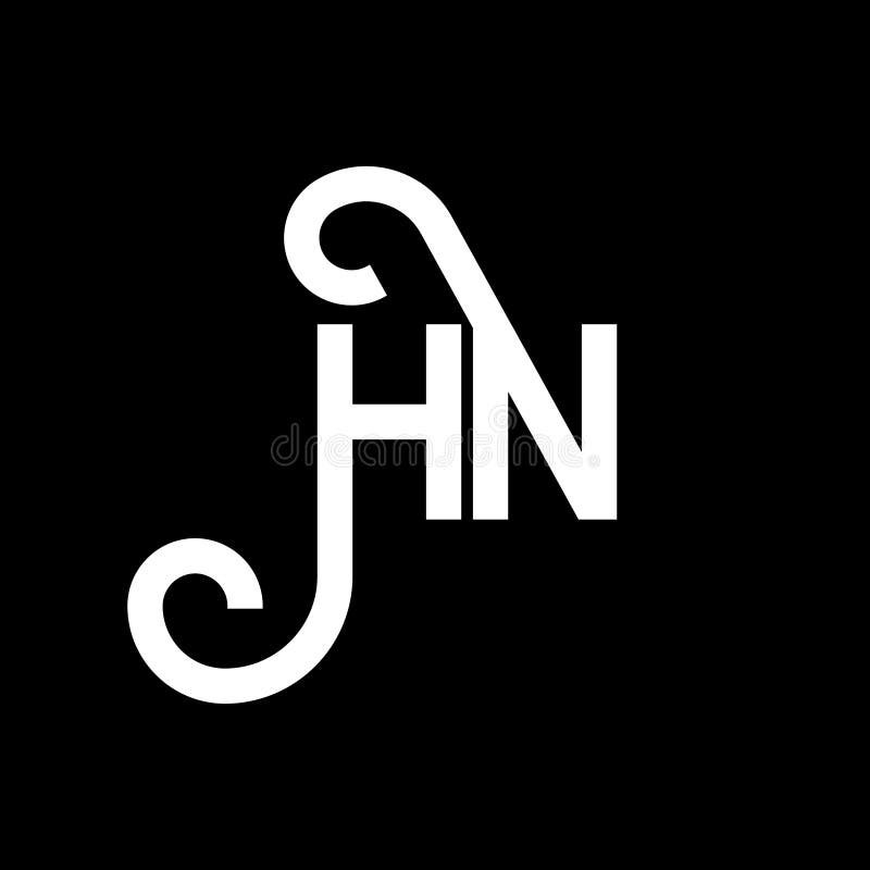 HN Letter Logo Design on Black Background. HN Creative Initials Letter ...