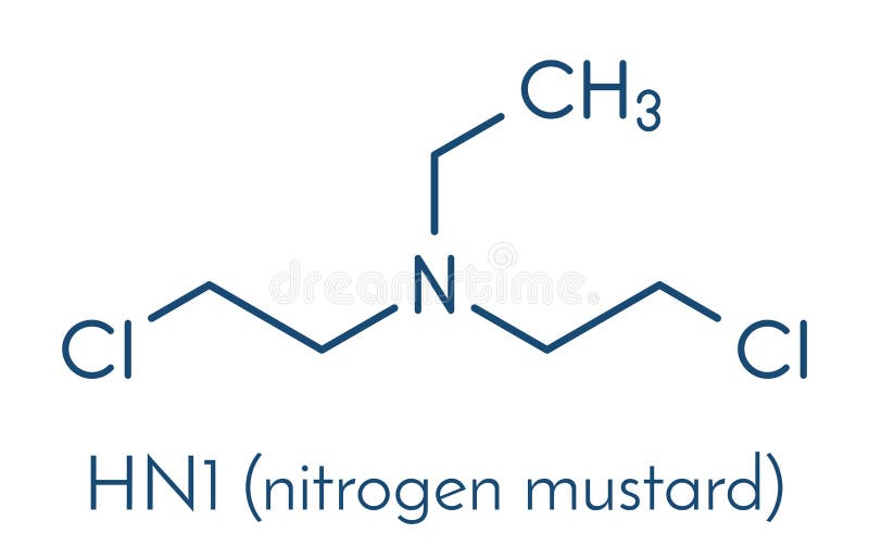 HN1 Nitrogen Mustard Molecule. Skeletal Formula. Stock Vector ...