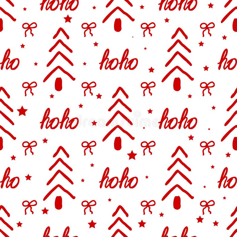 Ho Ho Christmas Wrapping Paper, Seamless Red Christmas Pattern Stock ... Ho Ho Christmas Wrapping Paper, Seamless Red Christmas Pattern Stock ...