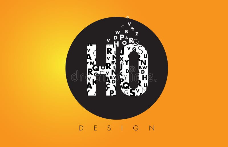 HO H O Logo Made of Small Letters with Black Circle and Yellow B Stock ...
