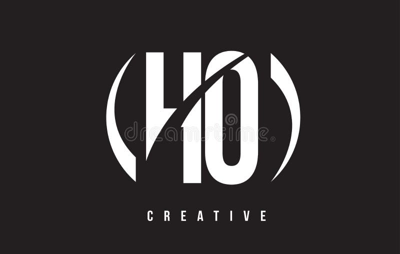 HO H O White Letter Logo Design with Black Background. Stock Vector ...