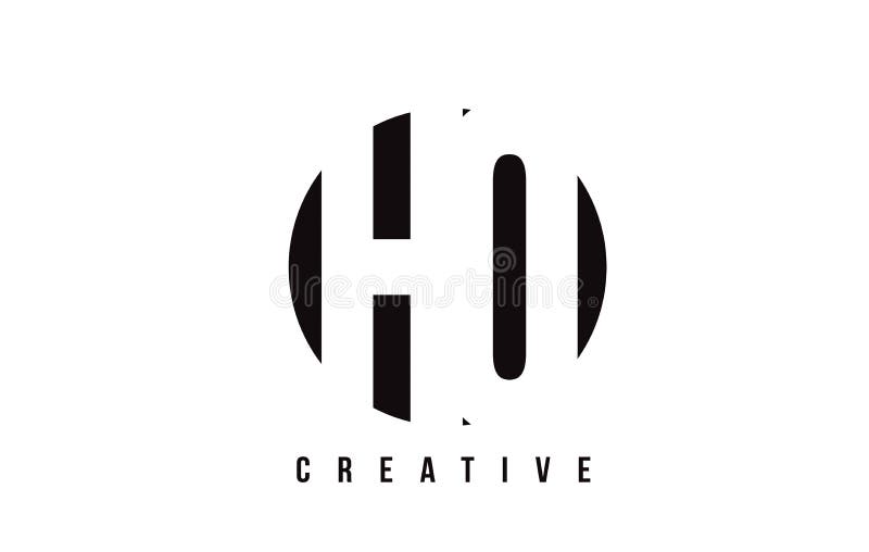 HO H O White Letter Logo Design with Circle Background. Stock Vector ...