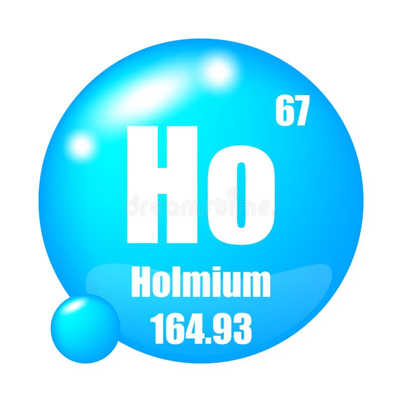 Ho Icon. Holmium Element. Atomic Number 67. Mass 164.93. Blue Sphere ...