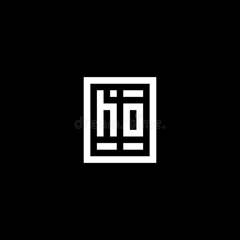 HO Initial Logo with Square Rectangular Shape Style Stock Illustration ...