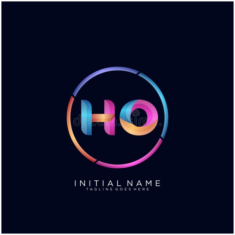 HO Letter Logo Icon Design Template Elements Stock Vector ...
