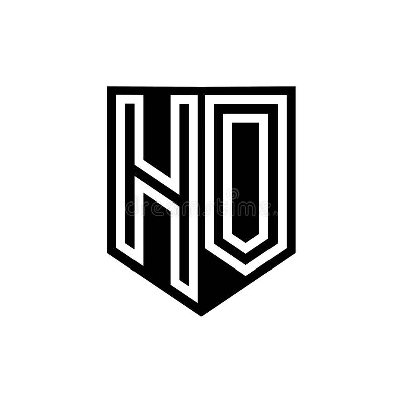 HO Logo Monogram Shield Geometric White Line Inside Black Shield Color ...