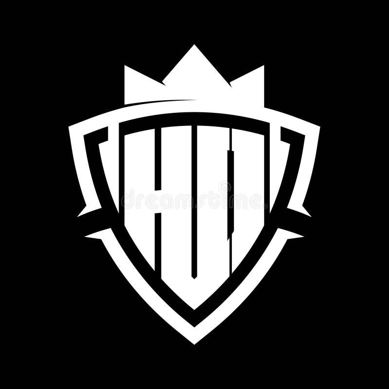 HO Letter Monogram with Triangle Curve Shield Shape with Crown White ...