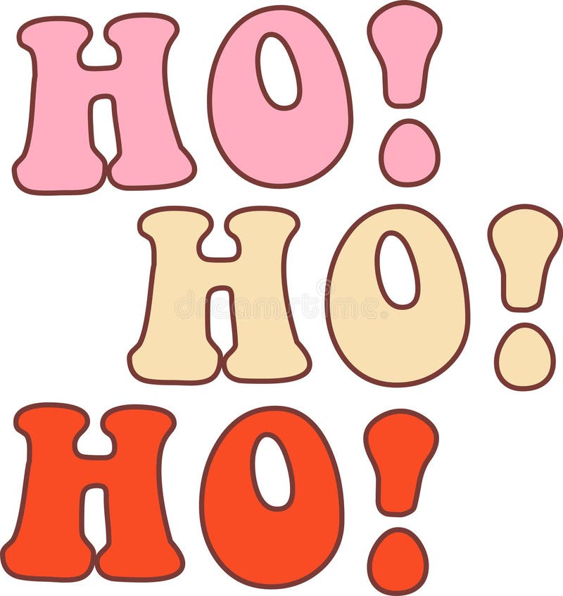 Ho Ho Ho Lettering Sticker stock vector. Illustration of background ...