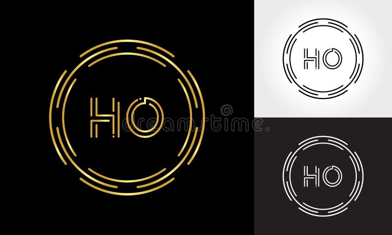 HO Logo Design Vector Template. Initial Circle Letter HO Vector ...