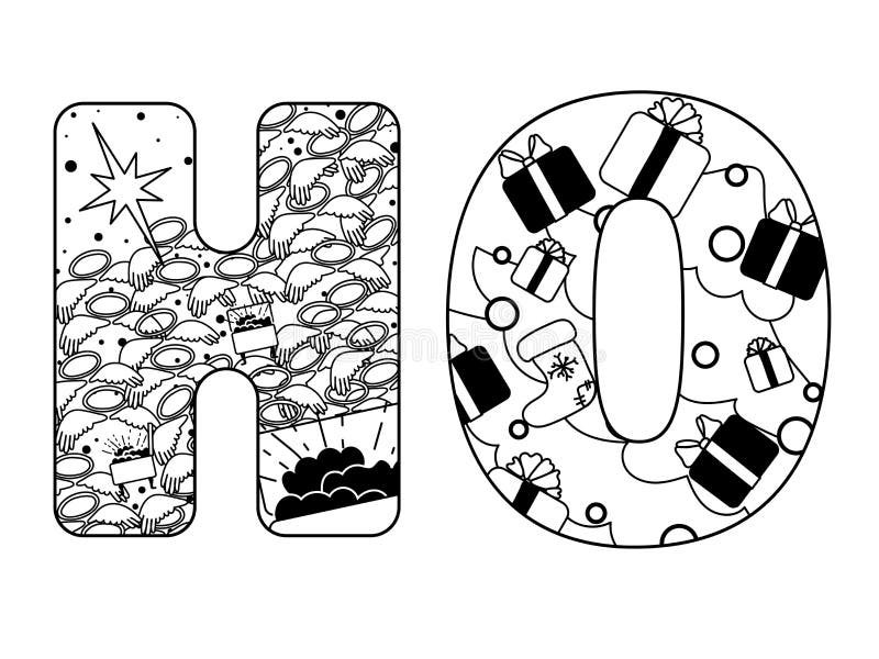 Ho Ho Ho. Two Letters with a Pattern Inside. Symbol of the Year ...