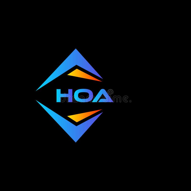 HOA Abstract Technology Logo Design on Black Background. HOA Creative ...