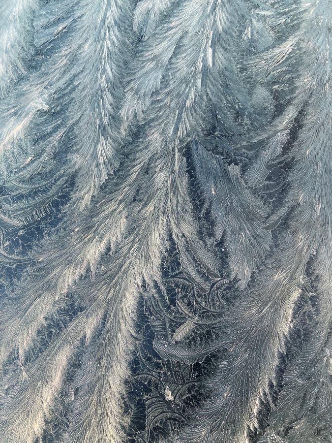 Hoar Frost on Glass, Abstract Natural Pattern Stock Image - Image of ...