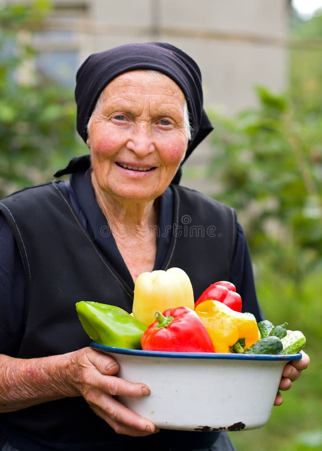 Hoar, old woman stock photo. Image of cooking, cucumber - 10492496