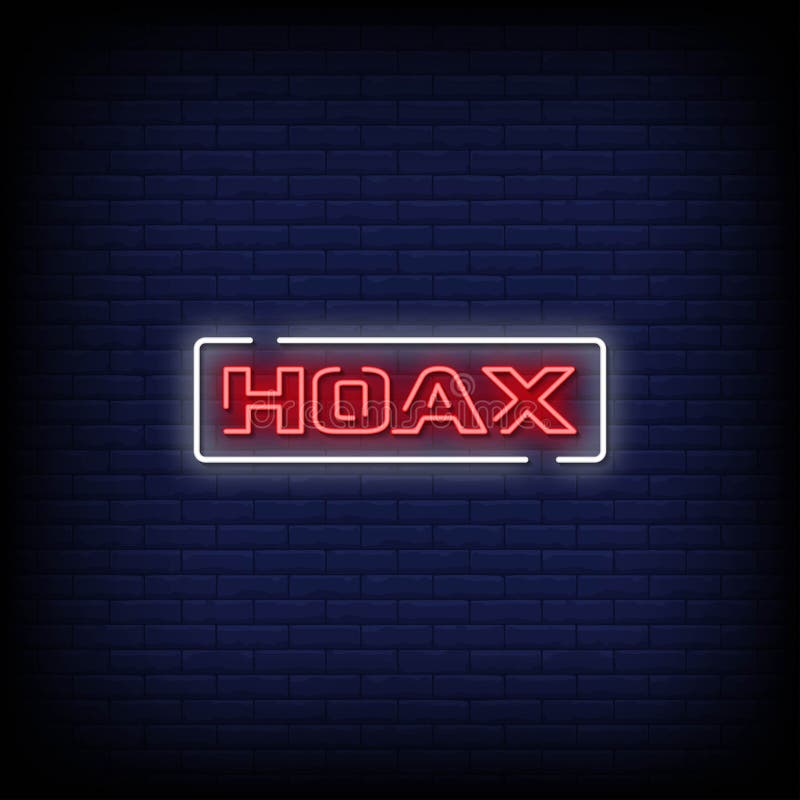 Hoax Neon Signs Style Text Vector Stock Vector - Illustration of bogus ...