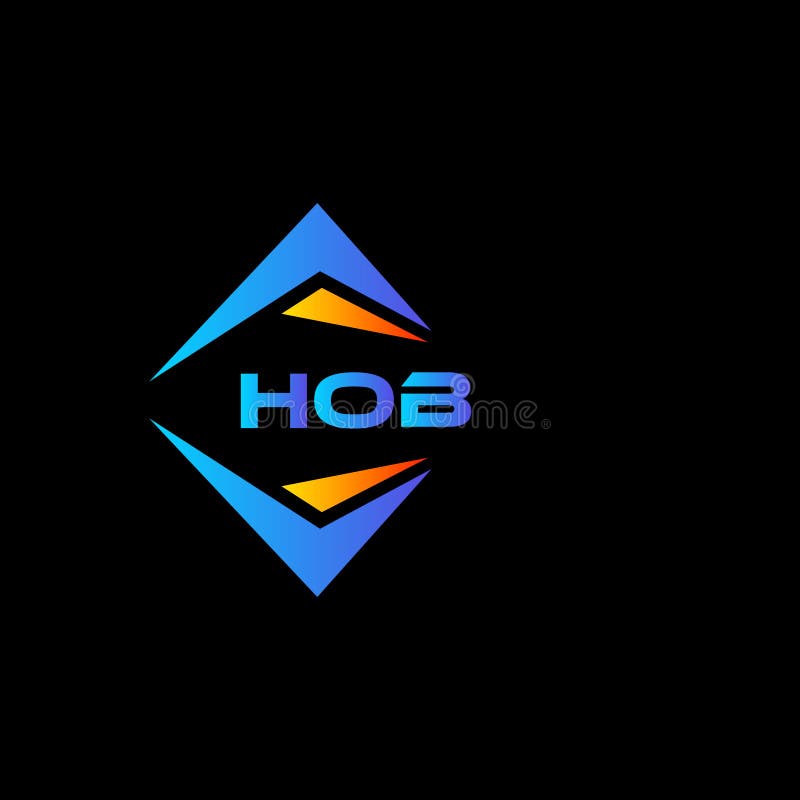HOB Abstract Technology Logo Design on Black Background. HOB Creative ...