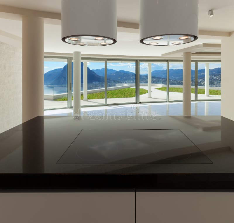 Hob of a modern kitchen stock photo. Image of blue, design - 67965470