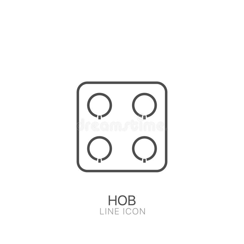 Hob Outline Simple Vector Icon. Editable Stroke Stock Vector ...