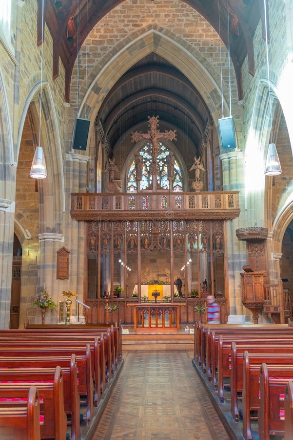 HOBART, AUSTRALIA, FEBRUARY 23, 2020: Interior of St. David S Cathedral ...