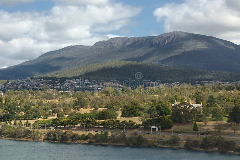 Hobart View with Mount Wellington Stock Photo - Image of wellington ...