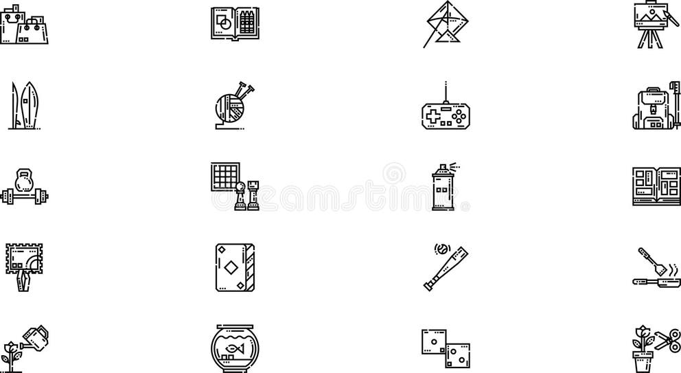 Hobbies Free Time Icons High-Quality Vector Icons Collection with ...