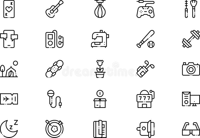 Hobbies Freetime Icons Collection is a Vector Illustration with ...