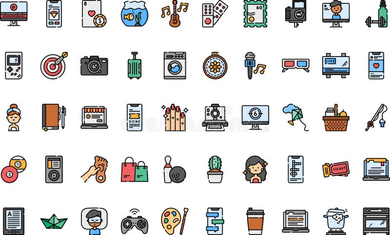 Hobbies Freetime Icons High-Quality Vector Icons Collection with ...