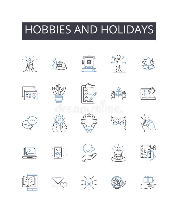 Hobbies and Holidays Line Icons Collection. Analytics, Insights ... Hobbies and Holidays Line Icons Collection. Analytics, Insights ...