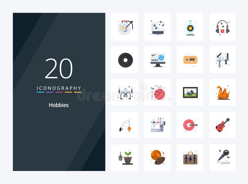 20 Hobbies Icono De Color Plano Para Presentación Ilustración del ...