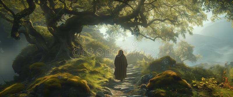 Hobbit in middle earth stock illustration. Illustration of fantasy ...