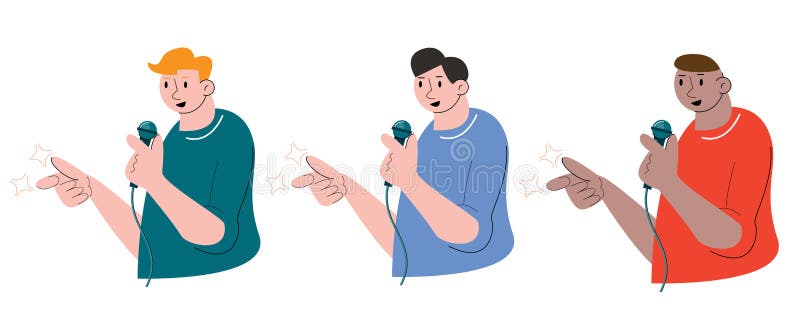 Hobby Character People Singing Vector Illustration Stock Vector ...