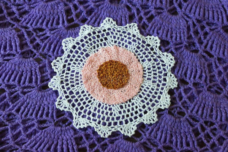 Hobby Concept. Handmade Crocheted Napkins Stock Photo - Image of wool ...