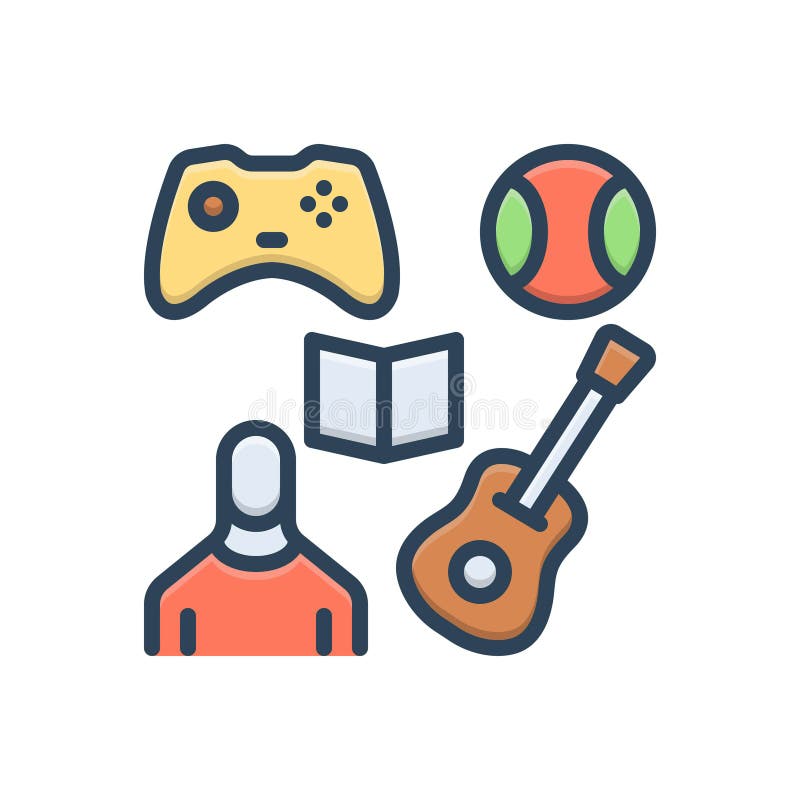 Color Illustration Icon for Hobby, Pastime and Reading Stock ...