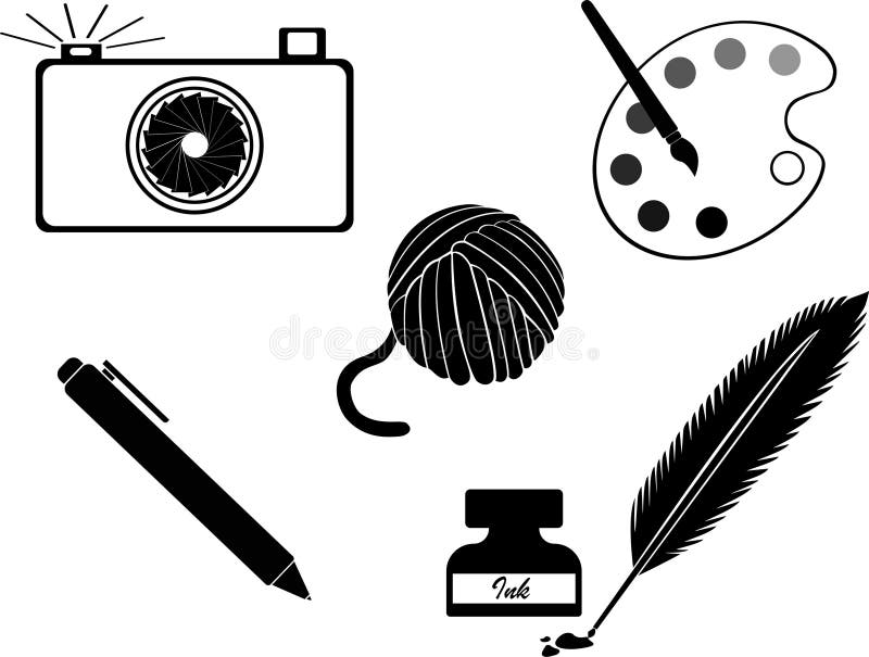 Creative Hobby Icons – Art, Writing, Photography & Craft Stock ...