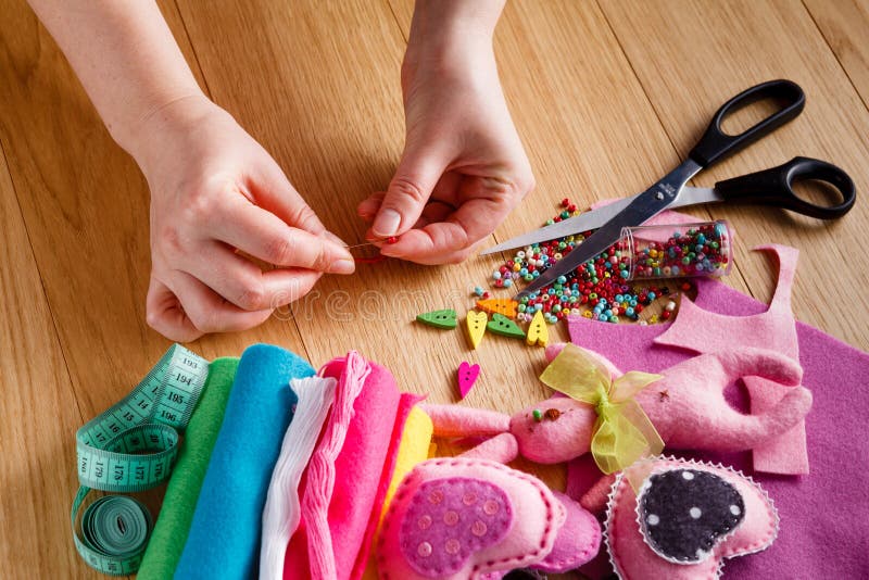 Hobby Leisure Concept. Needlework Objects Stock Image - Image of ...